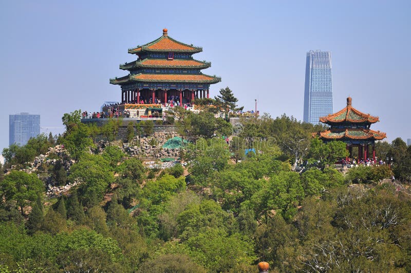 China Beijing Cityscape-Jingshan Park Editorial Stock Photo - Image of ...
