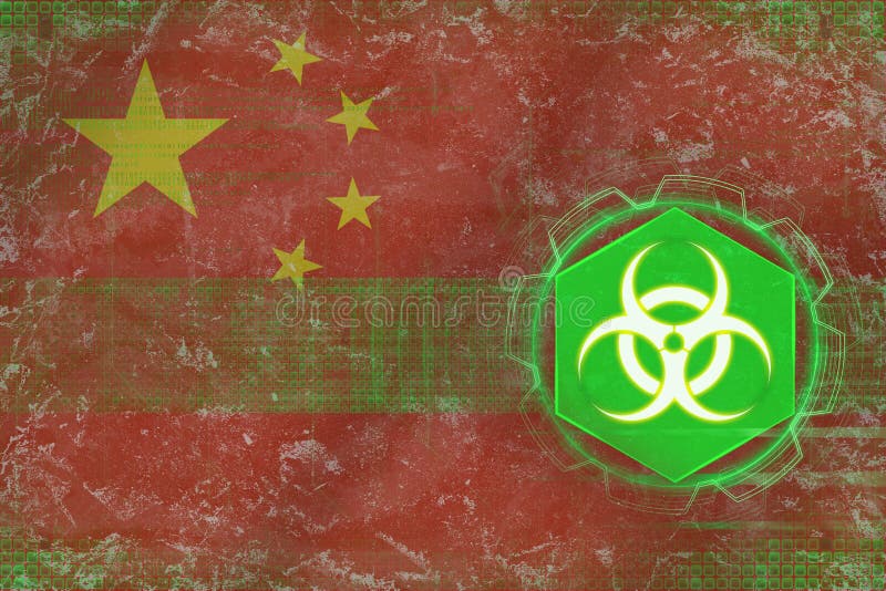 China Biohazard Threat. Virus Threat Concept. Stock Illustration ...