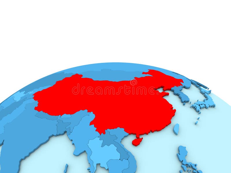 China on blue globe stock illustration. Illustration of blue - 88160550