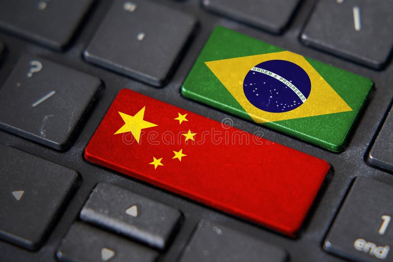China and Brazil Flags on Computer Keyboard Stock Photo - Image of ...