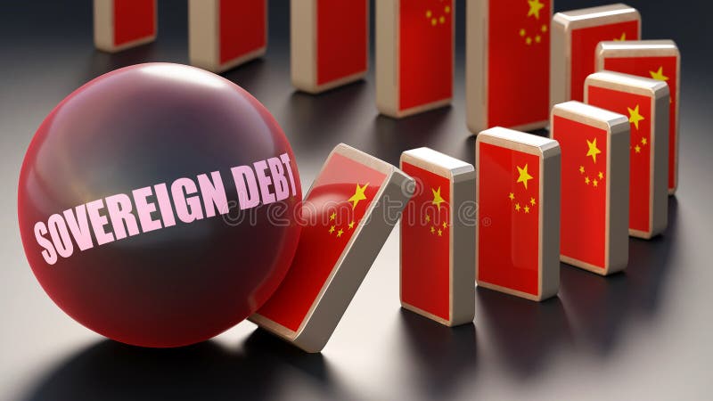 China Causing Decline of Sovereign Debt Stock Illustration ...