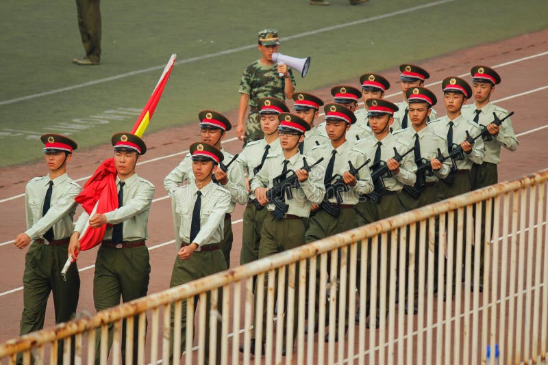 China College Students Military Exercises Training Editorial Stock ...