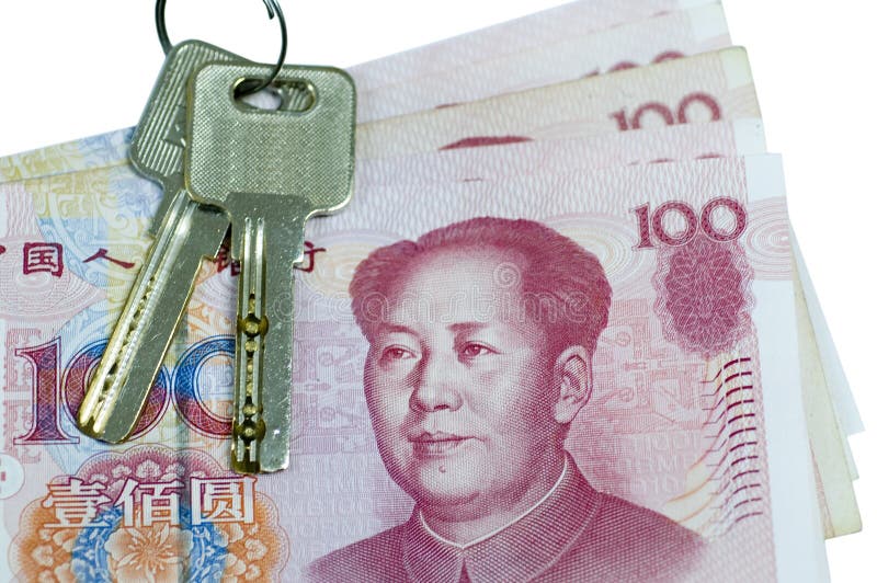 The China Currency with Two Key Stock Photo - Image of indoor, white ...