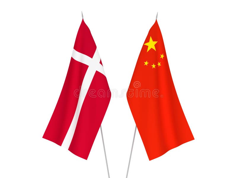 China and Denmark. Chinese and Danish Flags. Official Colors. Correct ...