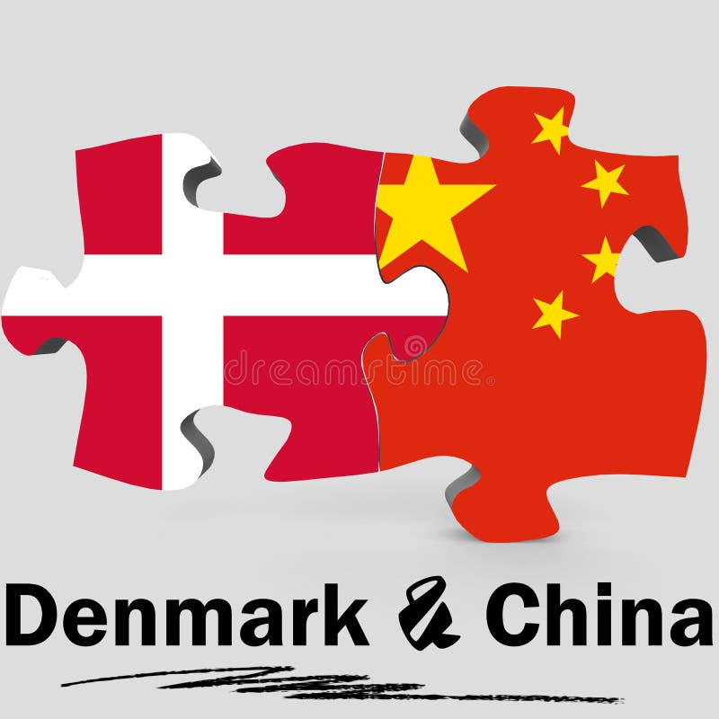 China And Denmark. Chinese And Danish Flags. Official Colors. Correct ...