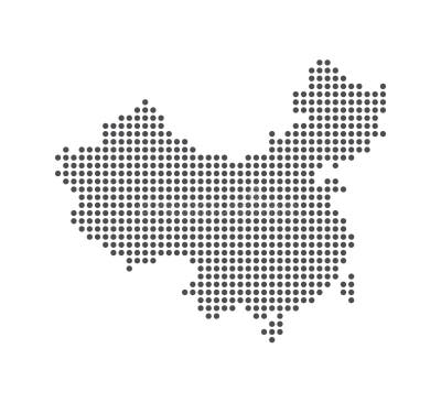 China - Dotted Map. Map Formed by Dots Stock Illustration ...