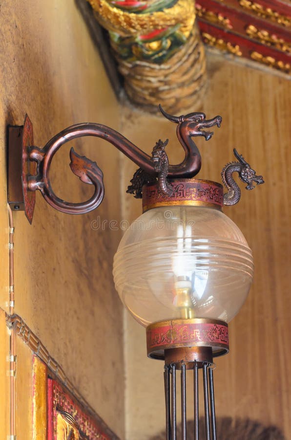 Dragon Lamp at the Wall Near the Entrance of a Building Stock Photo ...