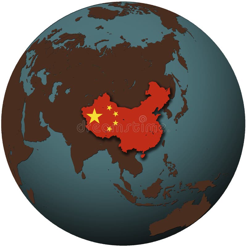 China on earth stock illustration. Illustration of outline - 207024245