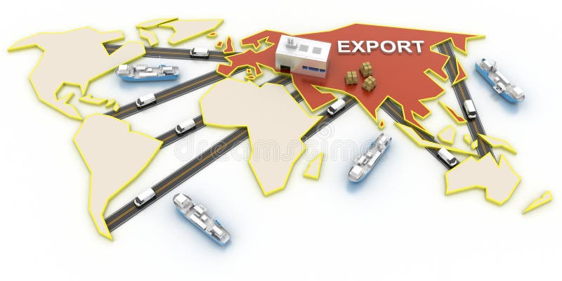 China export concepts stock illustration. Illustration of international ...
