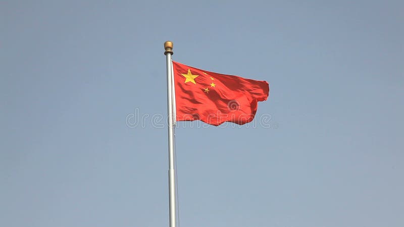 China Flag Animation. Brush Painted Chinese Flag on a Transparent ...