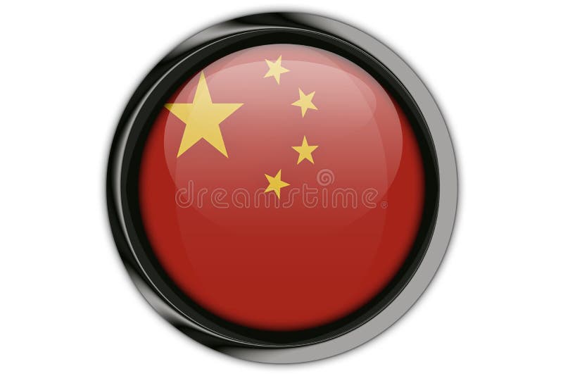 China Flag in the Button Pin Isolated on White Background Stock ...