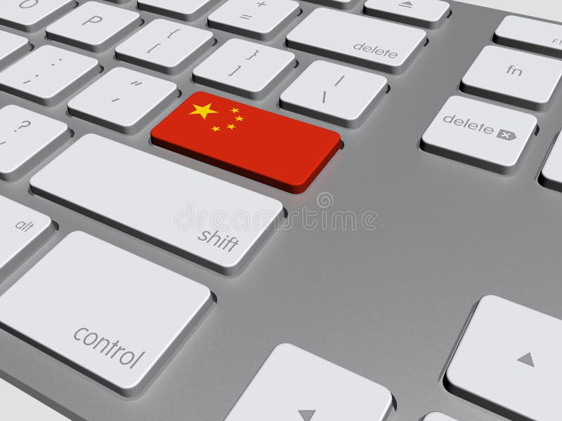 China Flag on a Computer Keyboard Stock Illustration - Illustration of ...