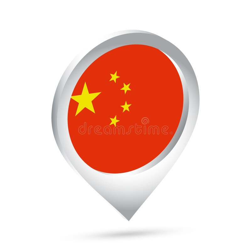 China flag 3d pin icon stock vector. Illustration of location - 262034703