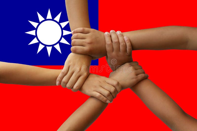 China Flag, Intergration of a Multicultural Group of Young People Stock ...