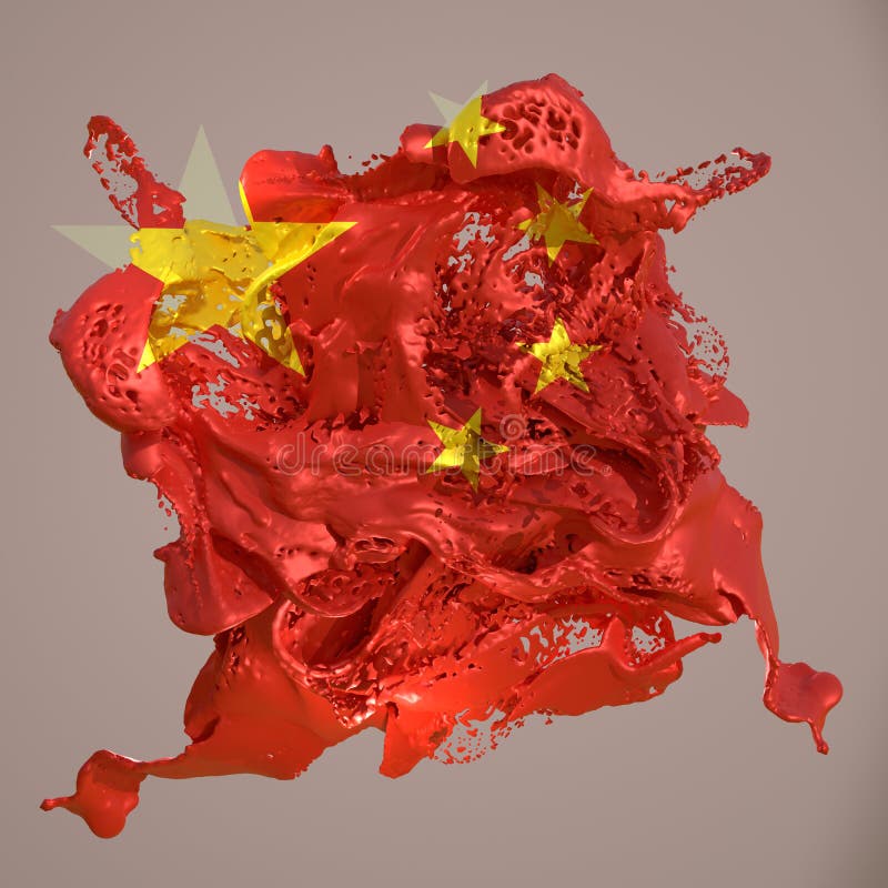 China flag liquid stock illustration. Illustration of fluid - 158321804