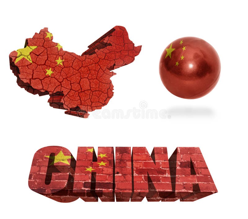 China text with flag stock vector. Illustration of chinese - 4643194