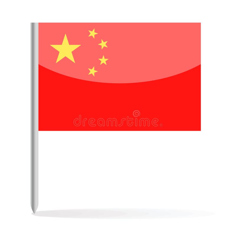 China Flag Pin Vector Icon stock illustration. Illustration of ...