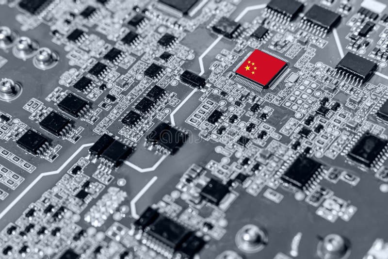 China Flag on a Processor, CPU Central Processing Unit or GPU on ... China Flag on a Processor, CPU Central Processing Unit or GPU on ...