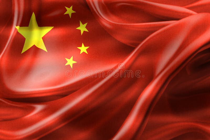 China Flag - Realistic Waving Fabric Flag Stock Illustration ...