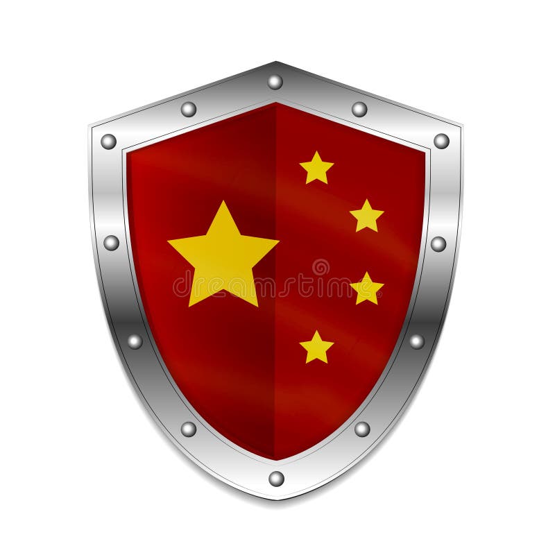China Flag on Shield Vector Illustration Stock Vector - Illustration of ...