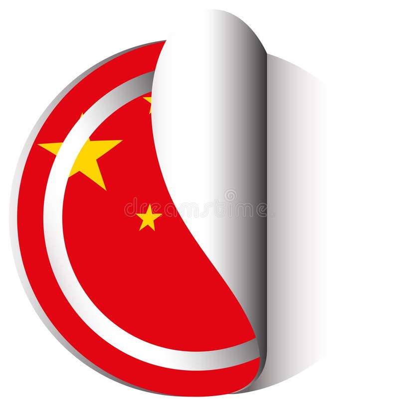 China Flag in Sticker Design Stock Vector - Illustration of element ...