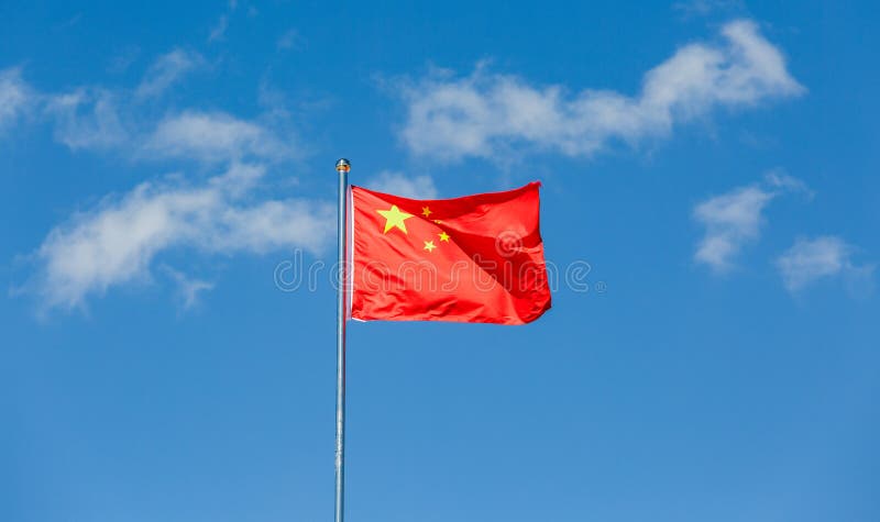 China Flag Waving in the Wind Stock Image - Image of star, real: 179796219