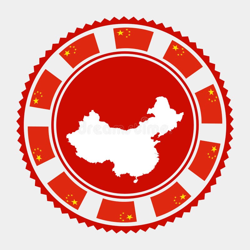 China flat stamp. stock vector. Illustration of badge - 150635662