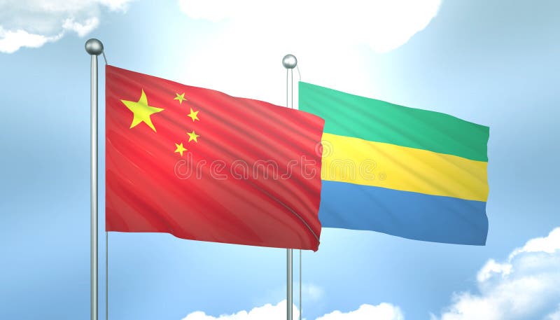 China and Gabon Flag Together a Concept of Realations Stock ...