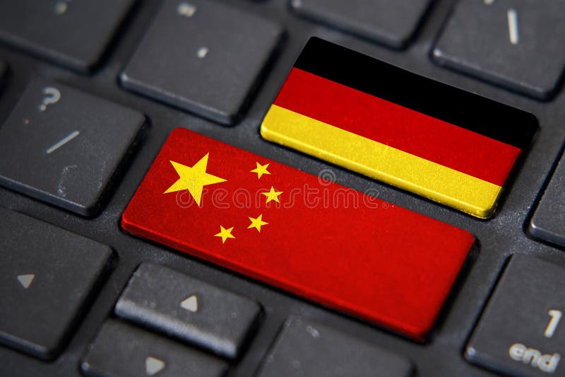 China and Germany Flags on Computer Keyboard Stock Photo - Image of ...