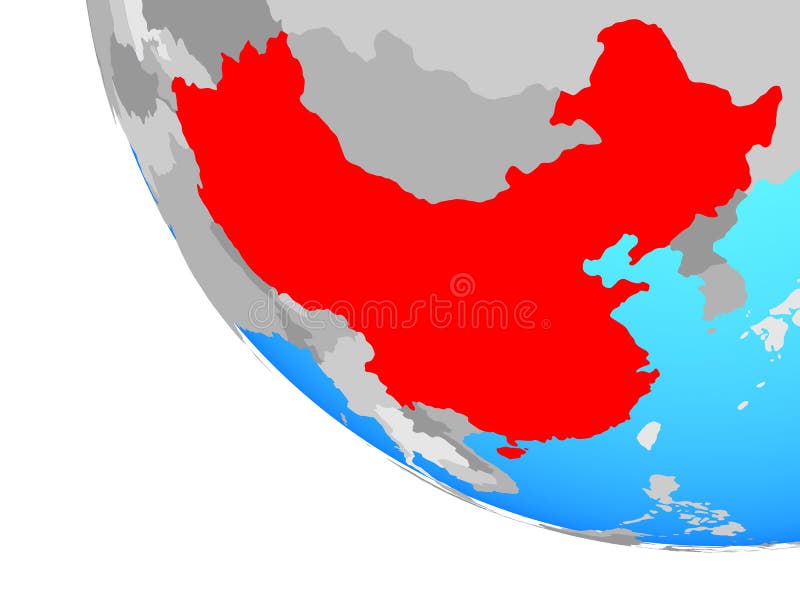 China on globe with flags stock illustration. Illustration of china ...