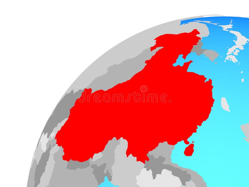 China on globe map stock illustration. Illustration of border - 198258283