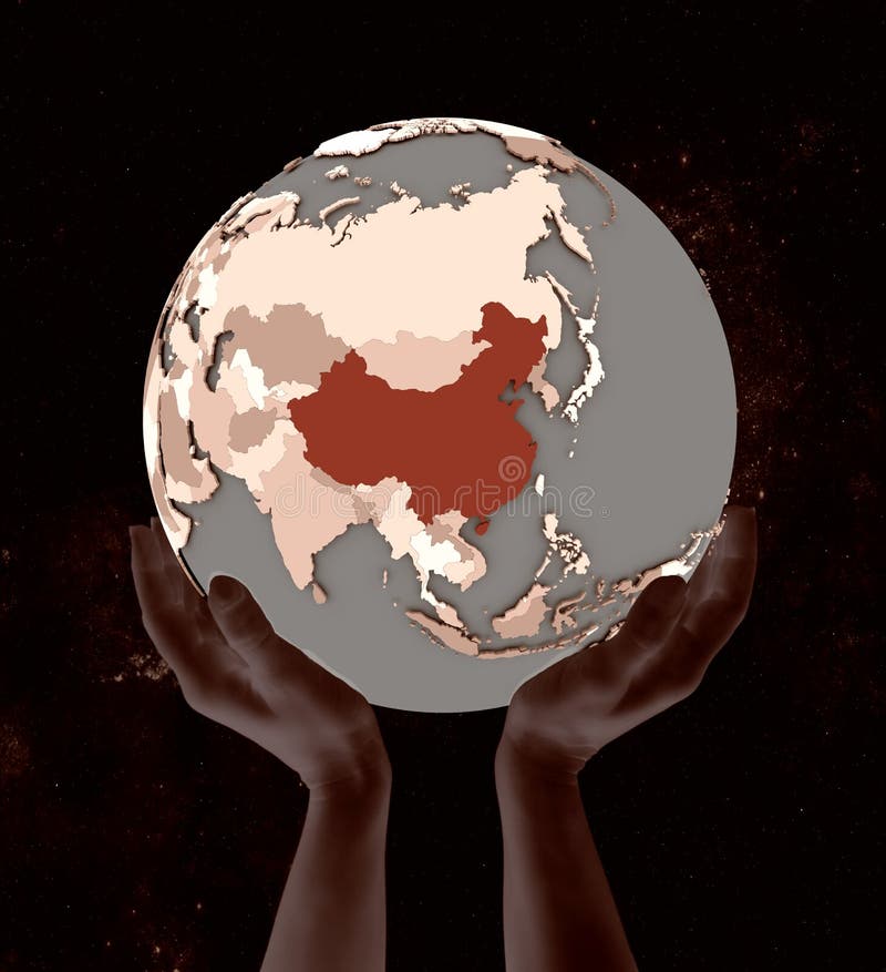 China on globe map stock illustration. Illustration of border - 198258283