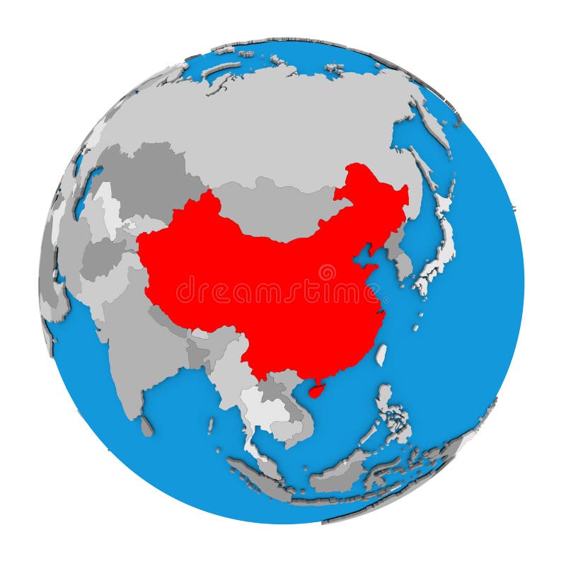 China on globe stock illustration. Illustration of international - 84950858