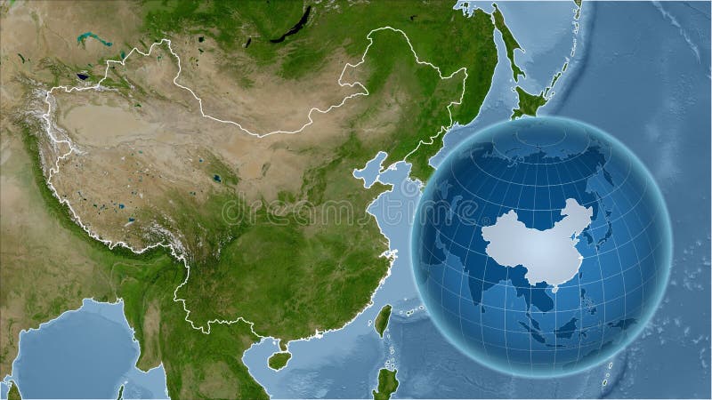 China and Globe. Satellite stock footage. Video of animation - 247311706