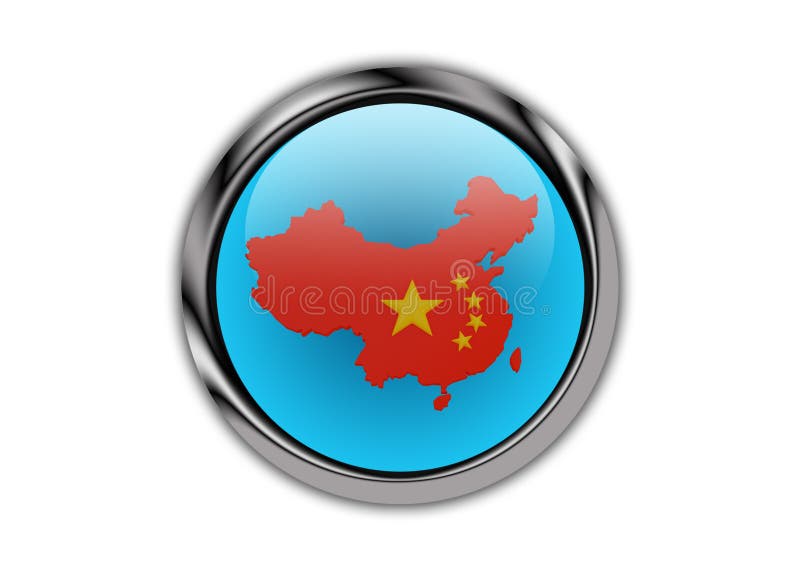 China on Glossy Push Button Stock Illustration - Illustration of action ...