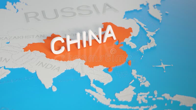 Digital China Map stock illustration. Illustration of source - 16818768