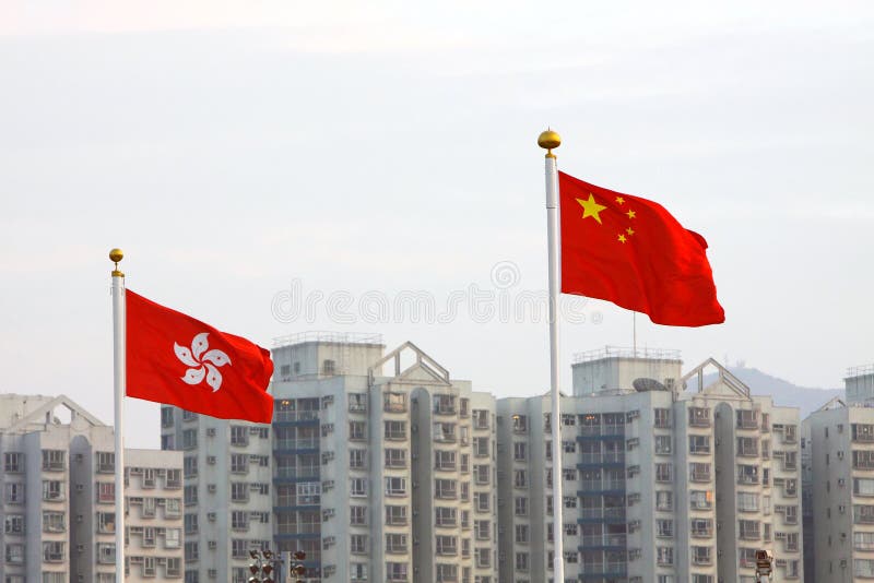China and Hong Kong flags stock photo. Image of china - 2840280
