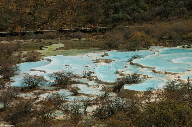 China Huanglong Calcification Pool of Sichuan Stock Image - Image of ...