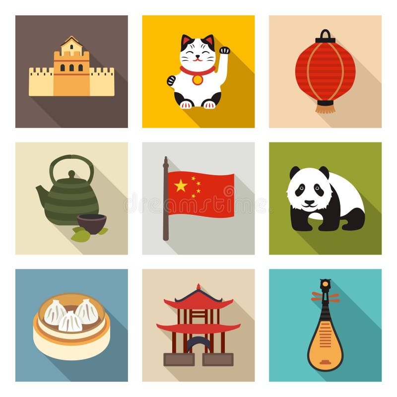 China icon set stock vector. Illustration of circle, asia - 54202036