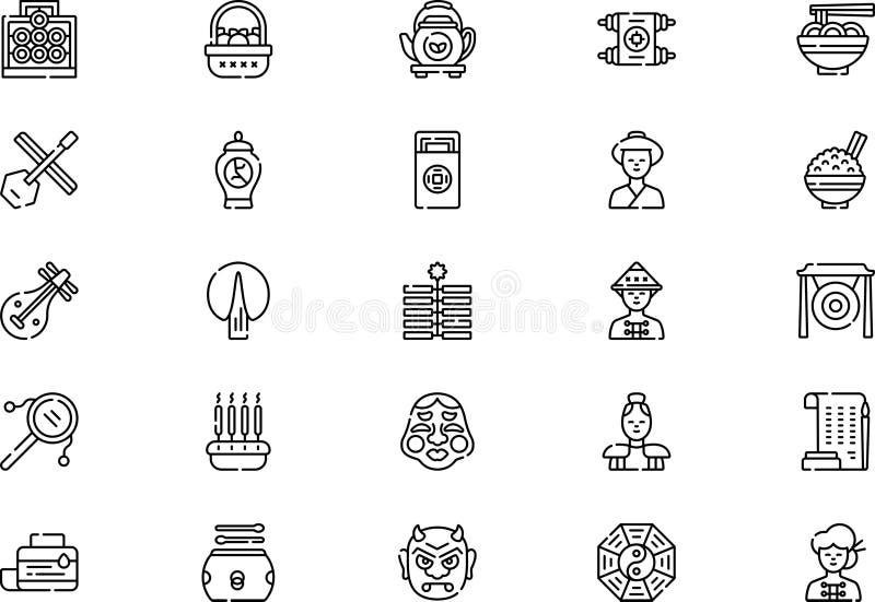 China Icons Collection is a Vector Illustration with Editable Stroke ...