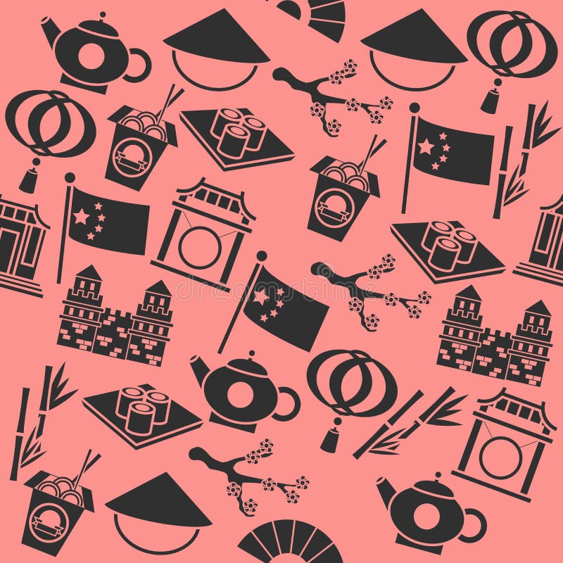China icons pattern stock vector. Illustration of asian - 76731723