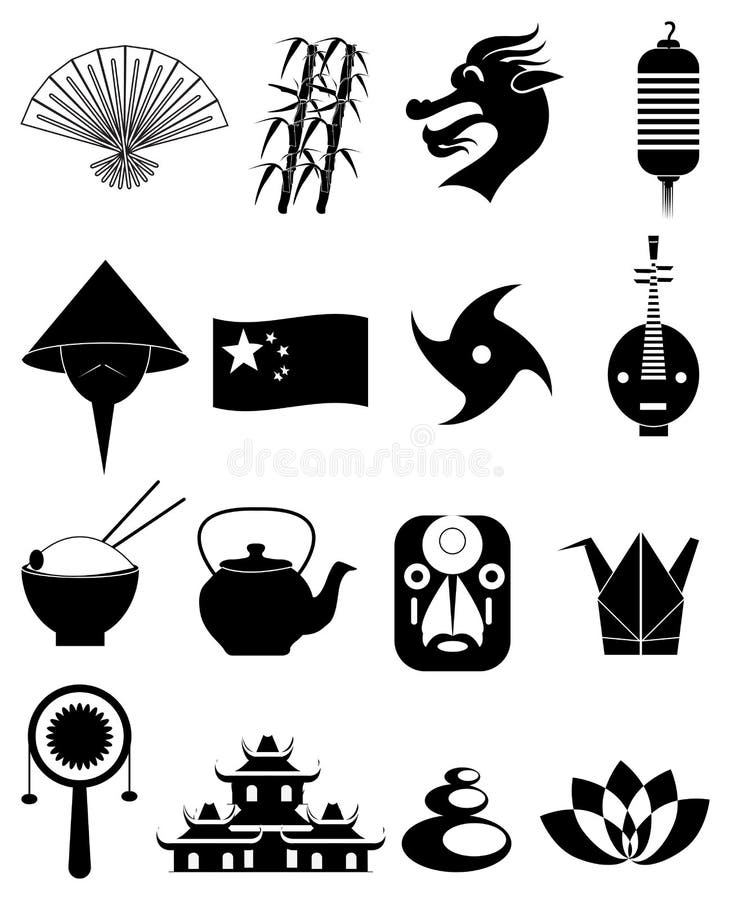 China icons set stock vector. Illustration of ancient - 44407630