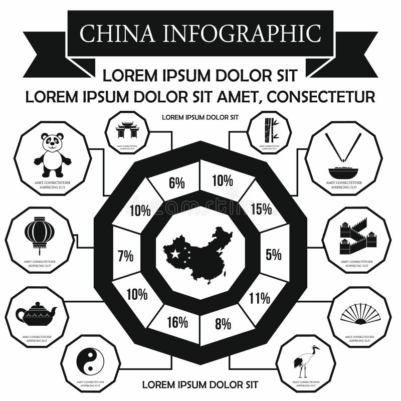 China Infographic Elements, Simple Style Stock Vector - Illustration of ...