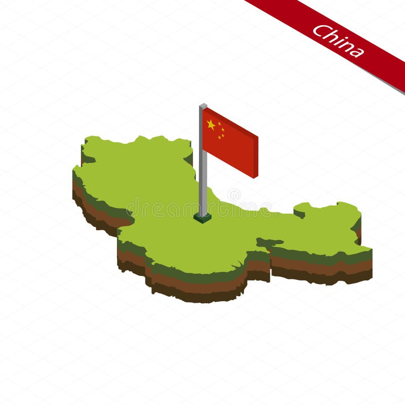 China Isometric Map and Flag. Vector Illustration Stock Vector ...