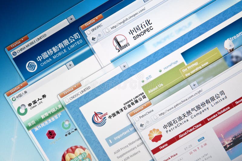 China Largest Companies Web Sites. Editorial Image - Image of close ...