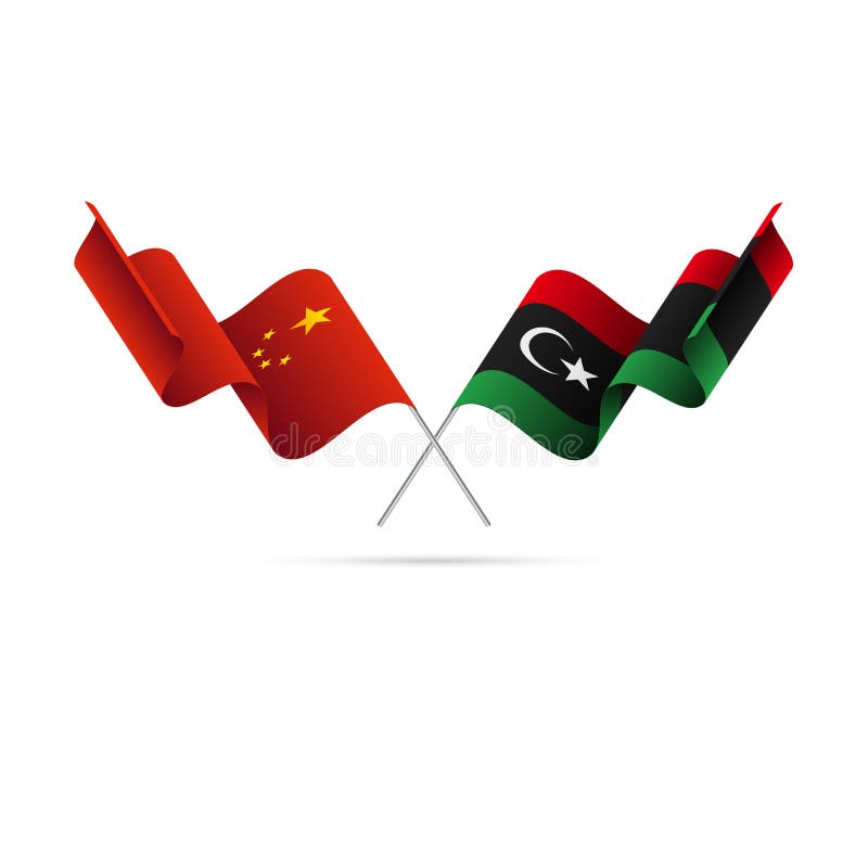 China and Libya Flags. Vector Illustration. Stock Illustration ...