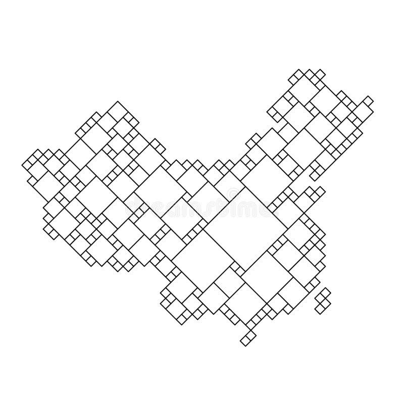 China Map from Black Isolines or Level Line Geographic Topographic Map ...