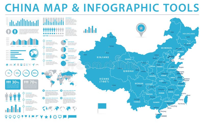 China Map - Info Graphic Vector Illustration Stock Illustration ...