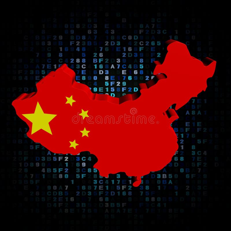 China Map Flag on Hex Code Illustration Stock Illustration ...