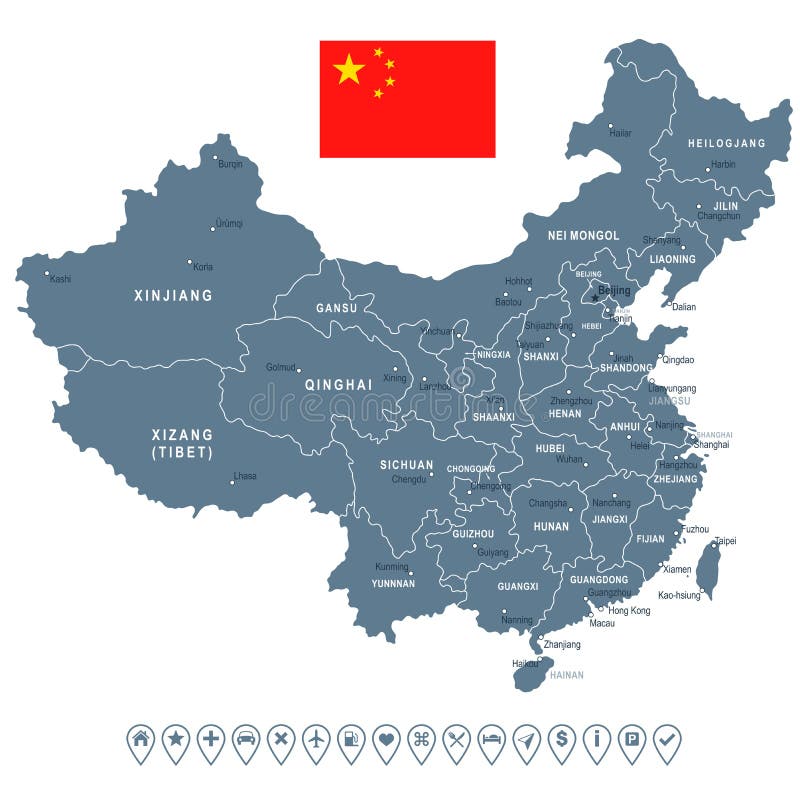 Map of China - Highly Detailed Vector Illustration Stock Illustration ...